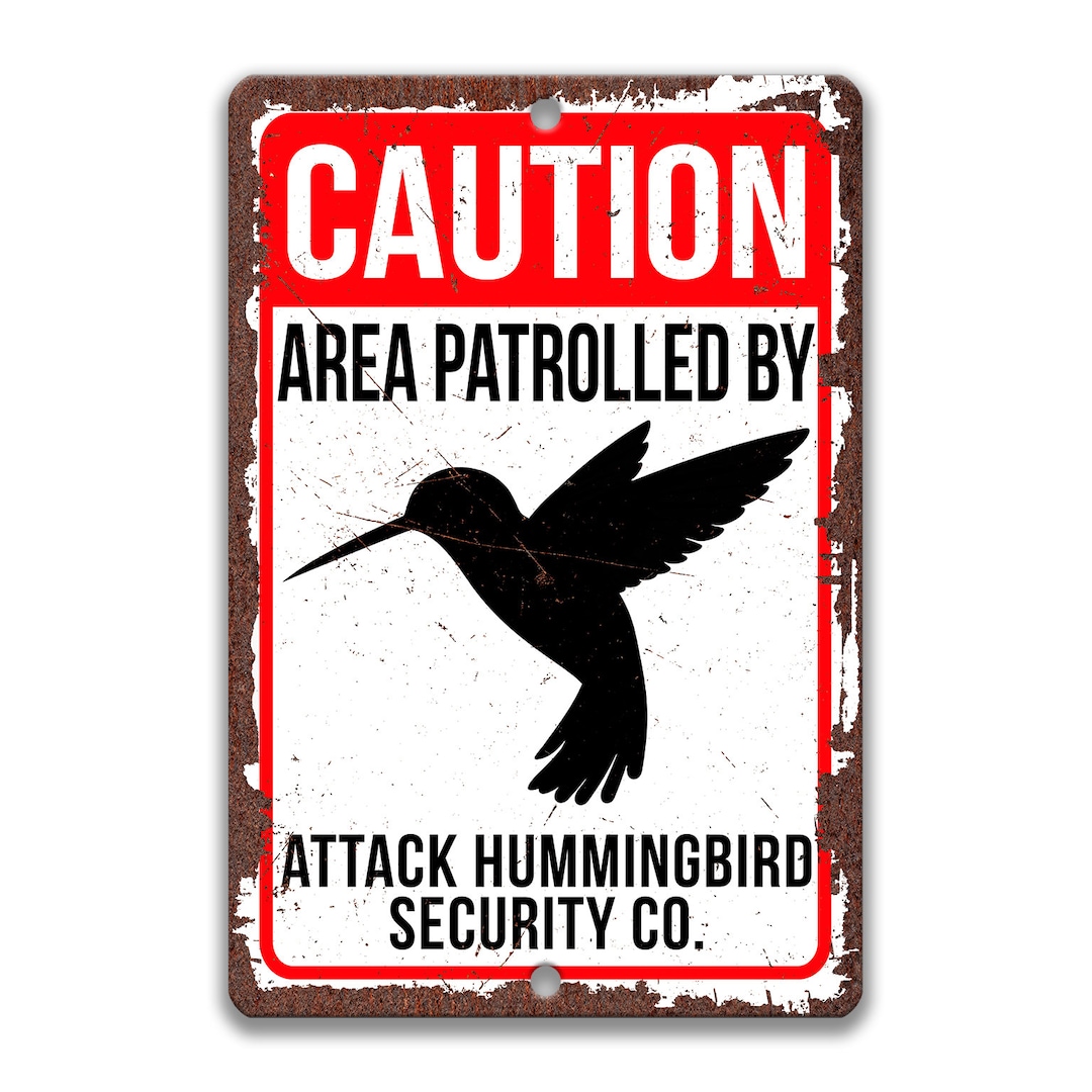 Hummingbird Sign, Funny Rusty Metal Sign, Vintage Hummingbird Sign ...