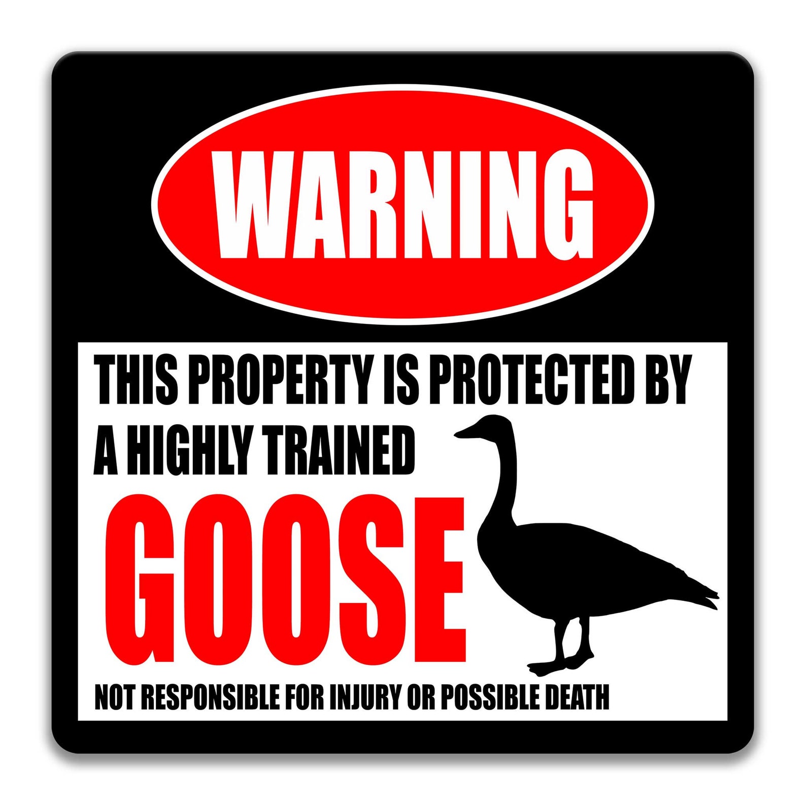 Goose Sign Goose Warning Sign Funny Goose Sign Goose Coop Sign | Etsy