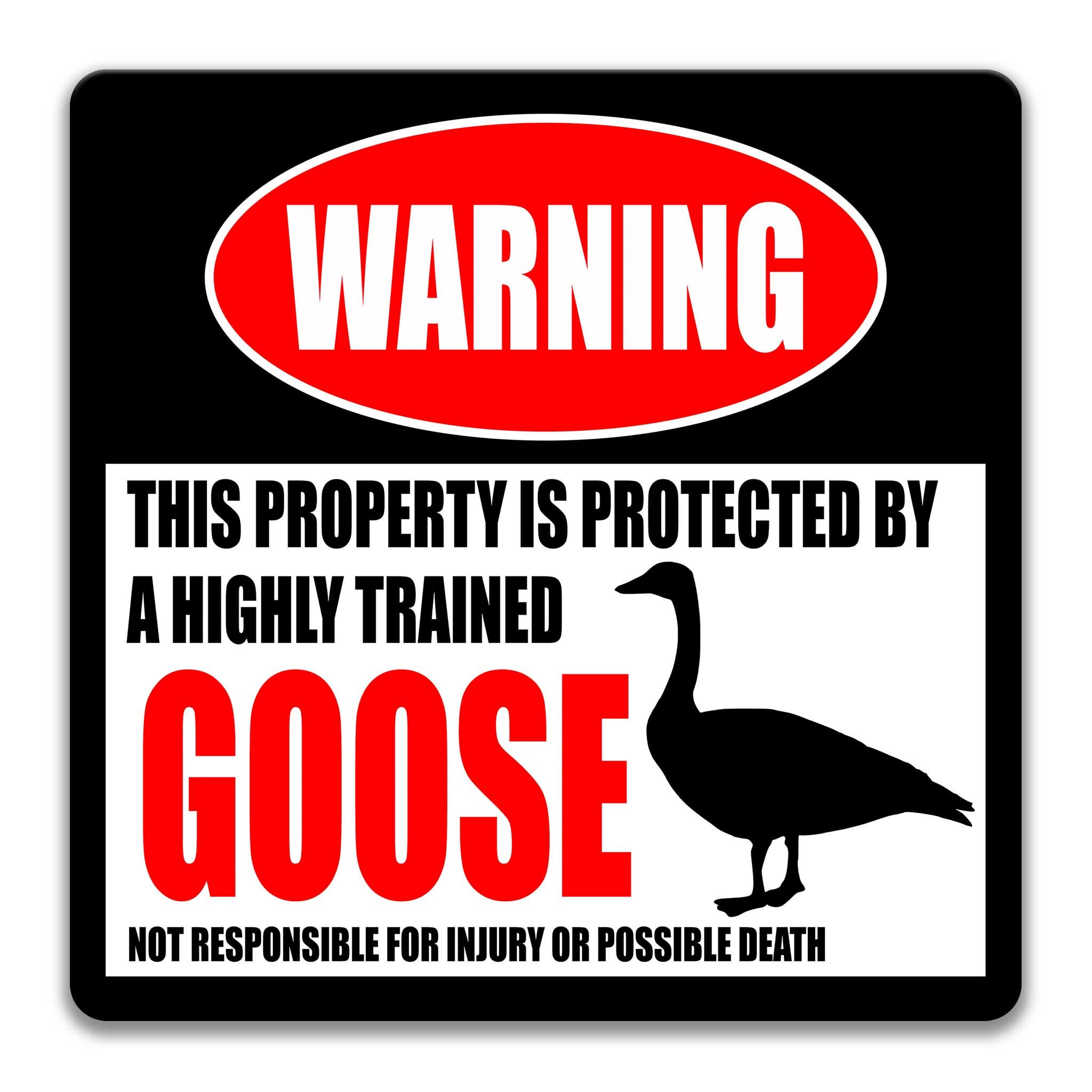 Goose Sign Goose Warning Sign Funny Goose Sign Goose Coop Sign | Etsy