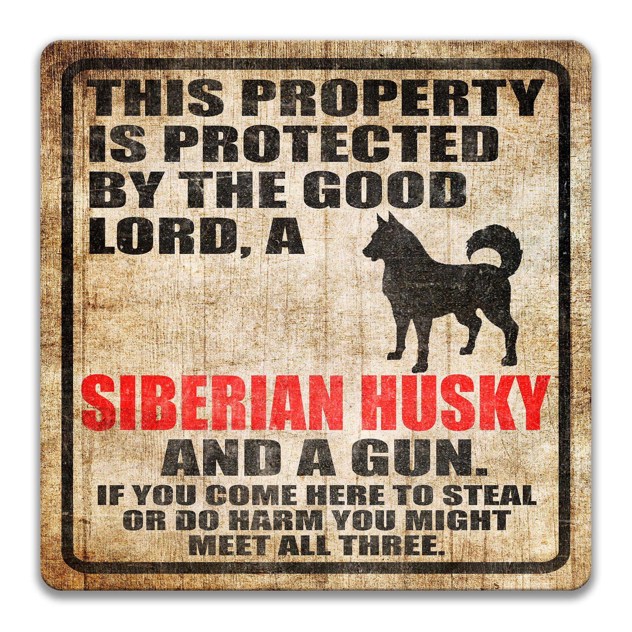 Siberian Husky Dog Sign Dog Warning Sign Warning Sign Siberian - Etsy
