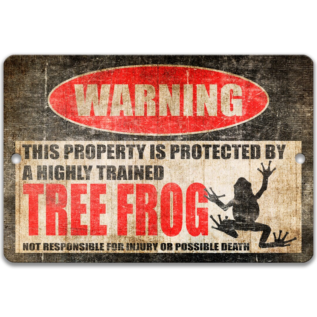 Tree Frog Sign, Tree Frog Warning, Treefrog Decor, Frog Cage ...