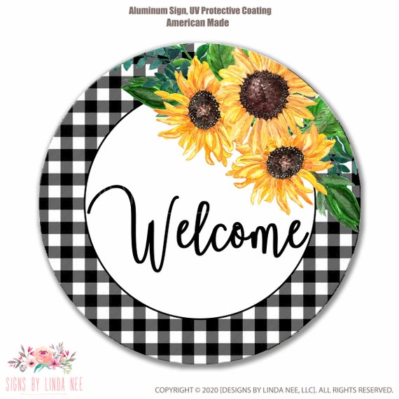 Sunflower Welcome Sign Sunflower Decor Rustic Welcome Signs | Etsy