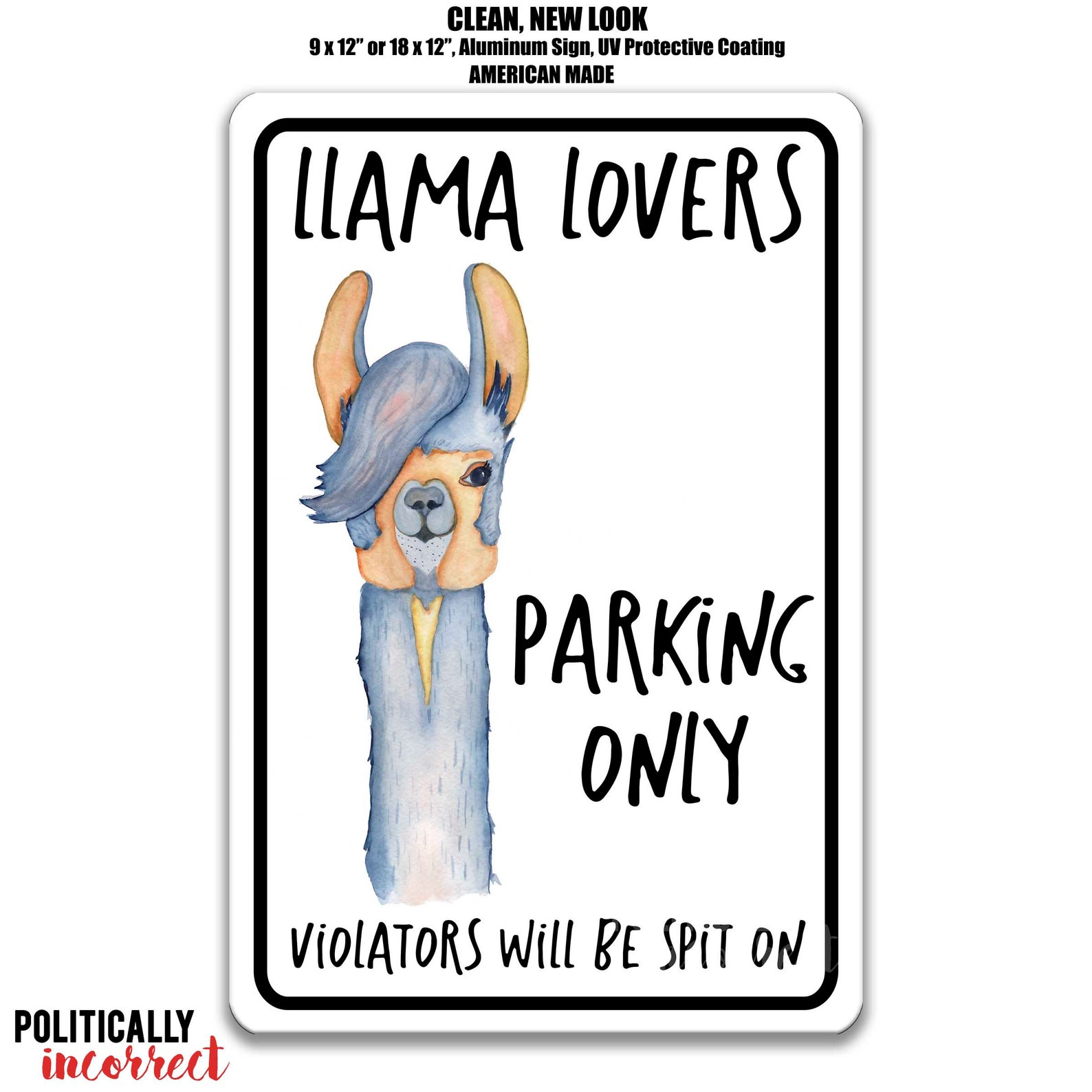 Llama Sign Funny Metal Signs Llama Accessories Llama Parking | Etsy