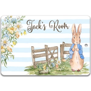 Peter Rabbit Sign, Personalized Door Sign for Kids, Nursery Name Sign ...