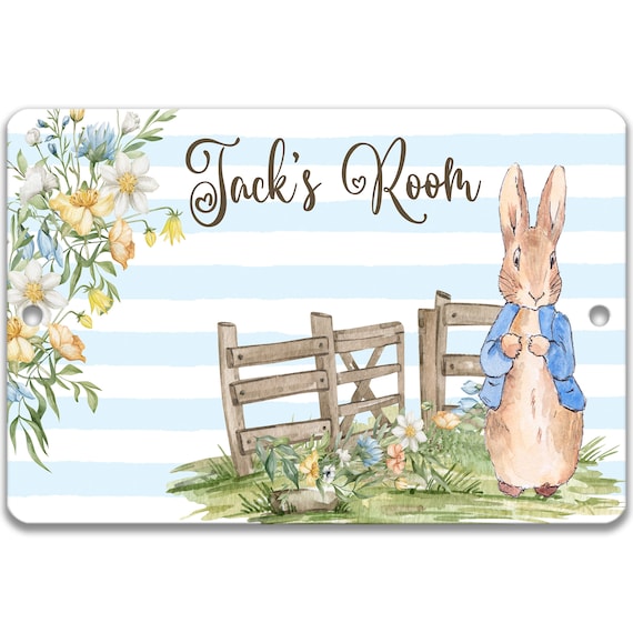 Peter Rabbit Sign Personalized Door Sign for Kids Nursery | Etsy