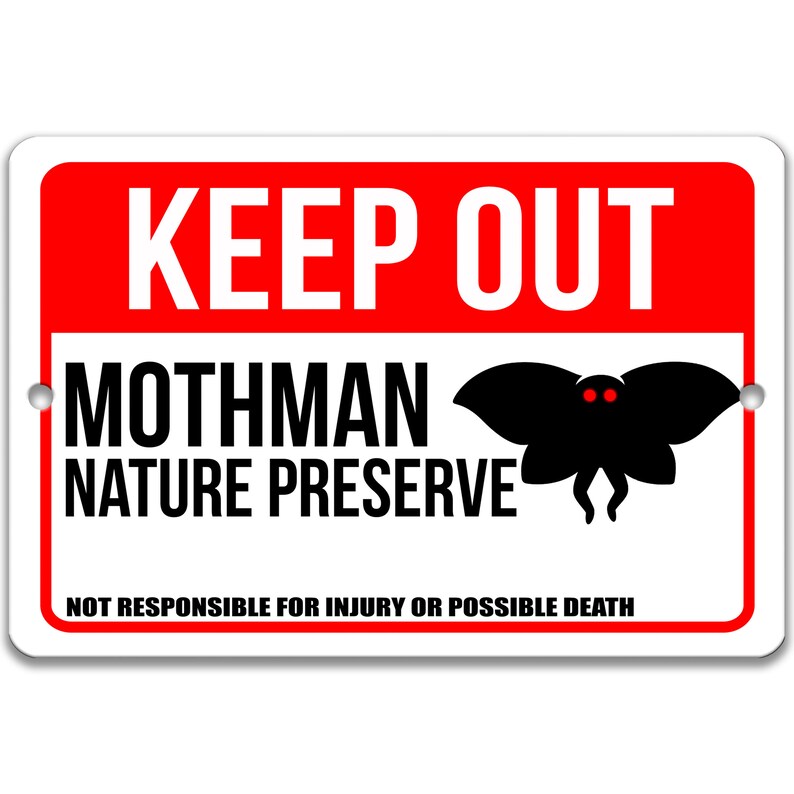 Mothman Sign Mothman Nature Preserve Funny Rusty Metal Sign - Etsy