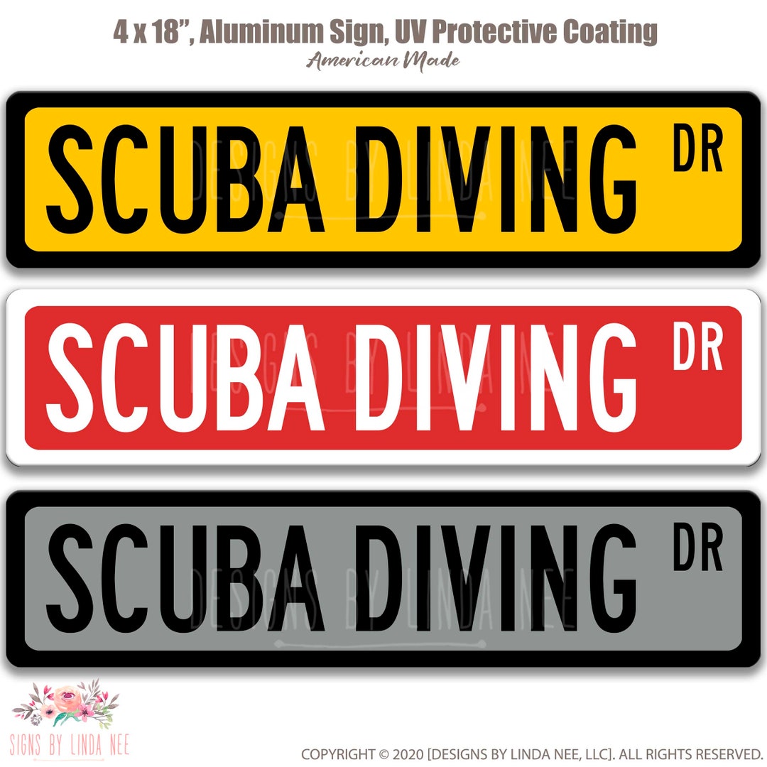Scuba Diving, Deep Diving Sign, Deep Sea Diving, Scuba Diver Gift ...