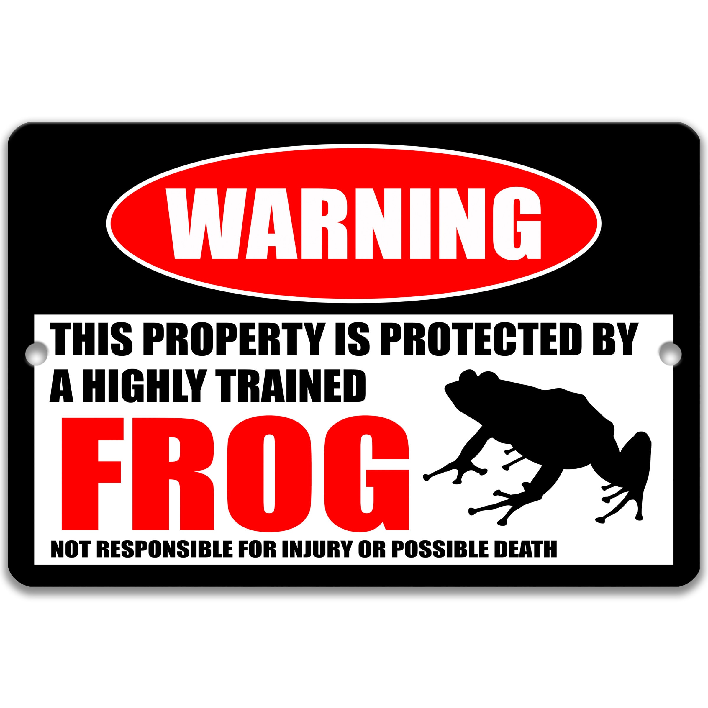 Frog Warning Sign, Beware of Frog Sign, Bullfrog, Croaker, Polliwog ...