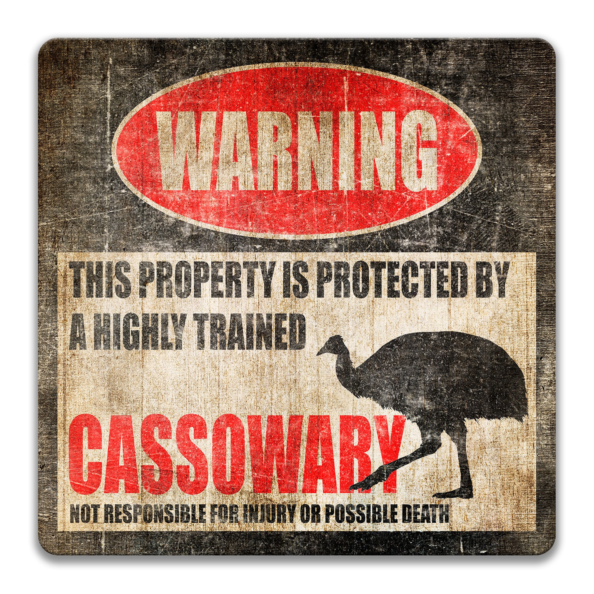 Funny Cassowary Warning Sign, Cassowary Decor, Cassowary, Murderbird ...