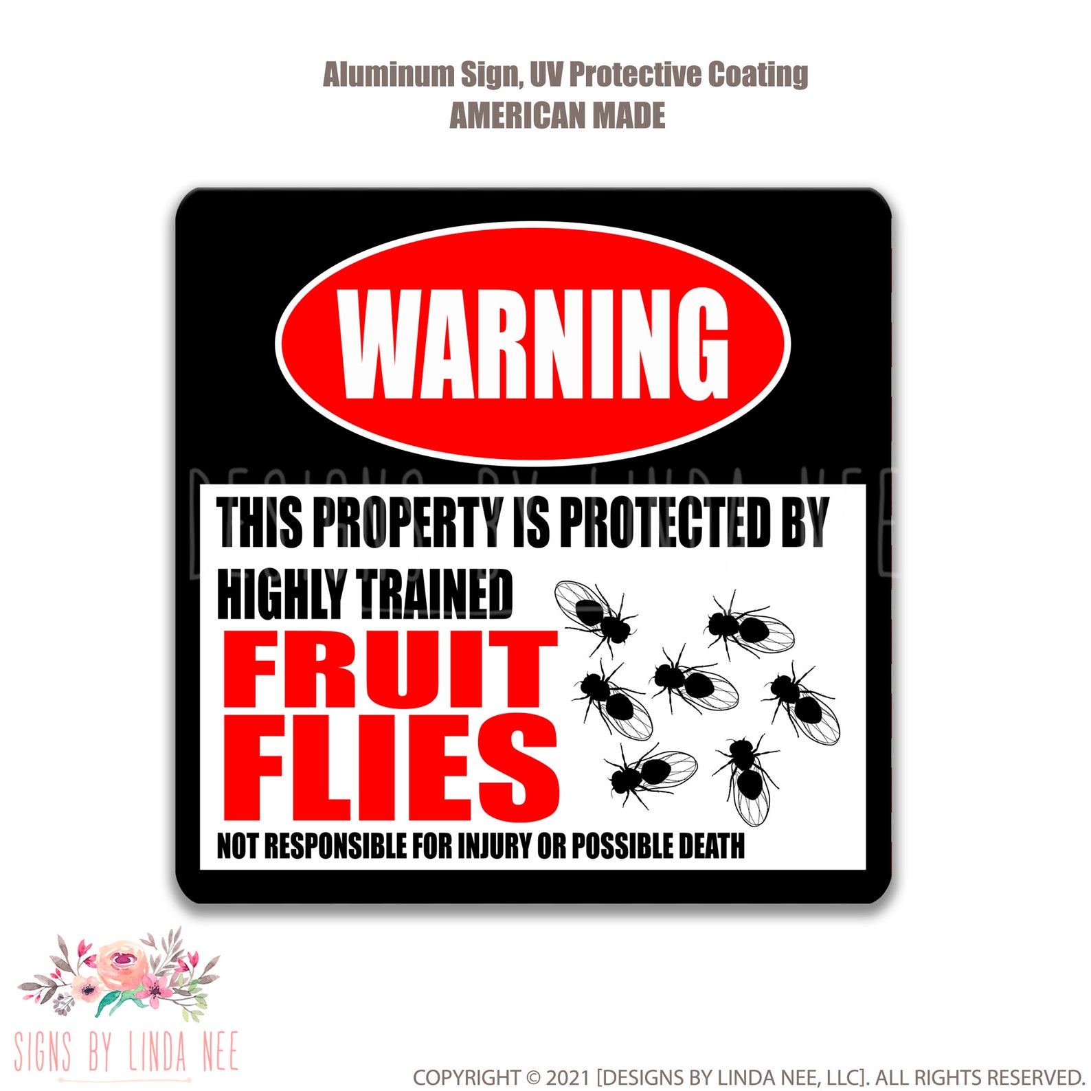 Funny Fruit Flies Sign, Bug Warning Sign, No Trespassing Sign, Funny ...