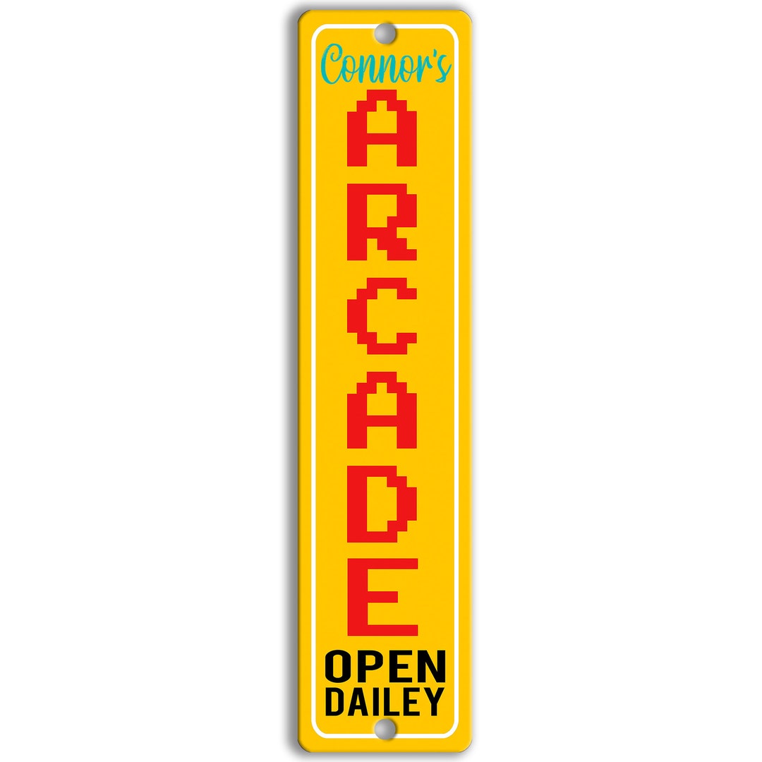 Personalized Arcade Sign, Gamer Gift, Game Room Sign, Bar Sign, Pub ...