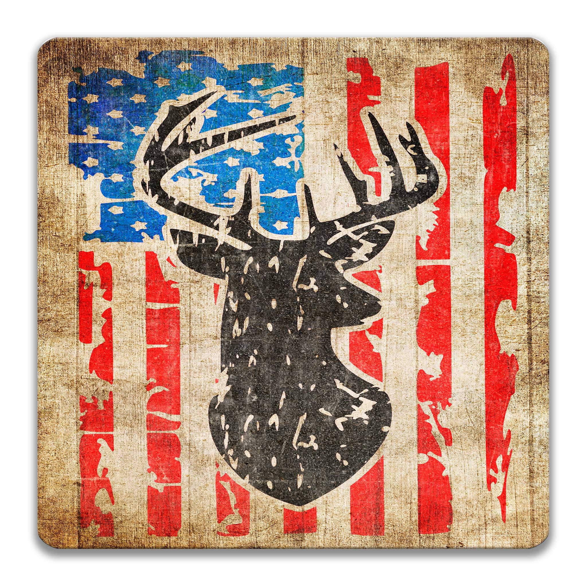 Deer Hunting Sign American Flag Sign Deer Hunting Decor Man | Etsy