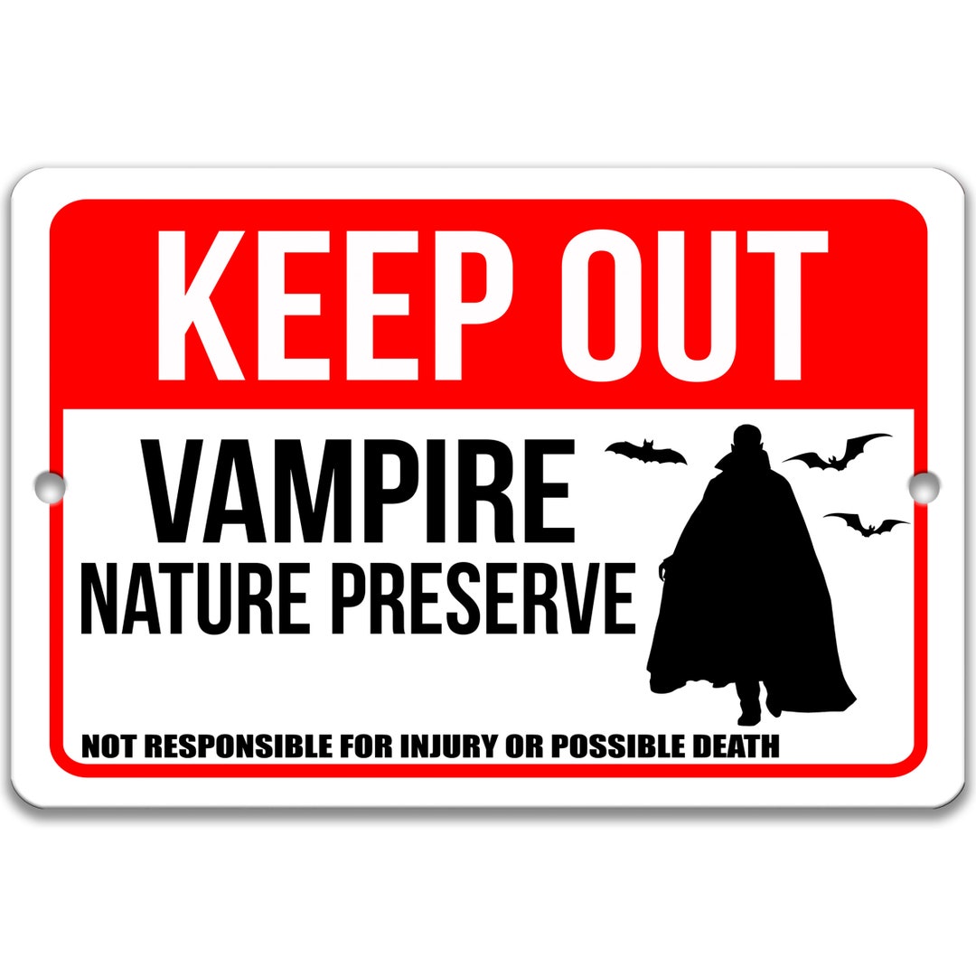 Vampire Sign, Vampire Research Area, Vampire Yard Sign, Vampire Outdoor ...