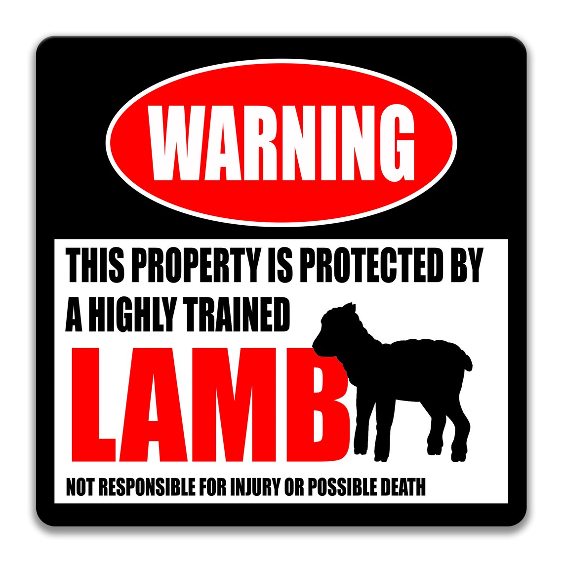 Funny Lamb Warning Sign, Farm Decor, Beware of Lamb Sign, Yearling ...