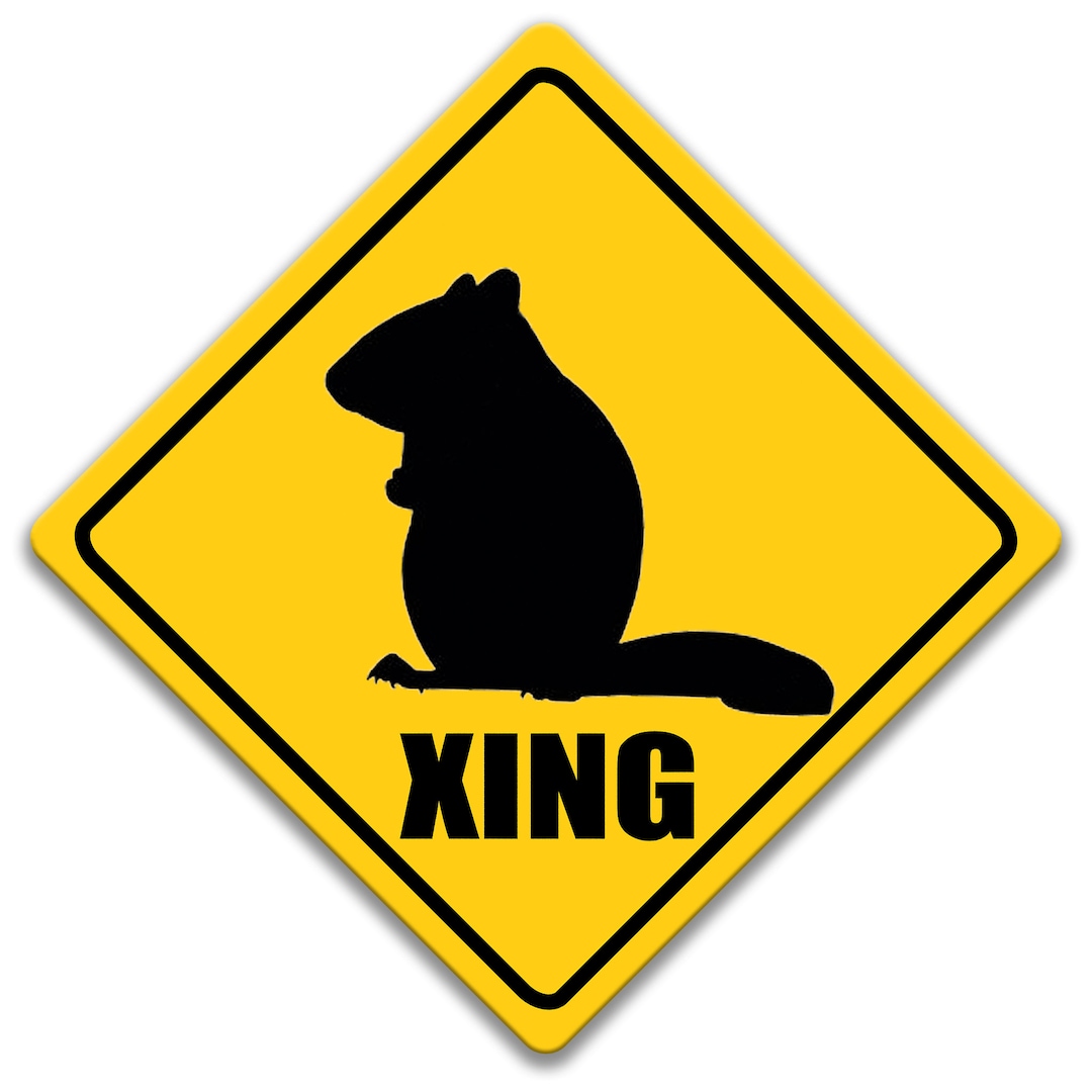Chipmunk Crossing Sign, Cute Chipmunk Xing Sign, Chipmunk Decor ...