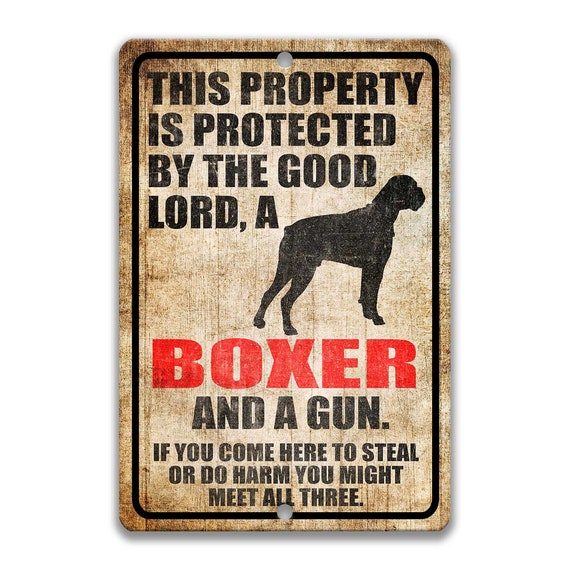 Boxer Dog Sign Dog Warning Sign Dog Sign Warning Sign Boxer | Etsy