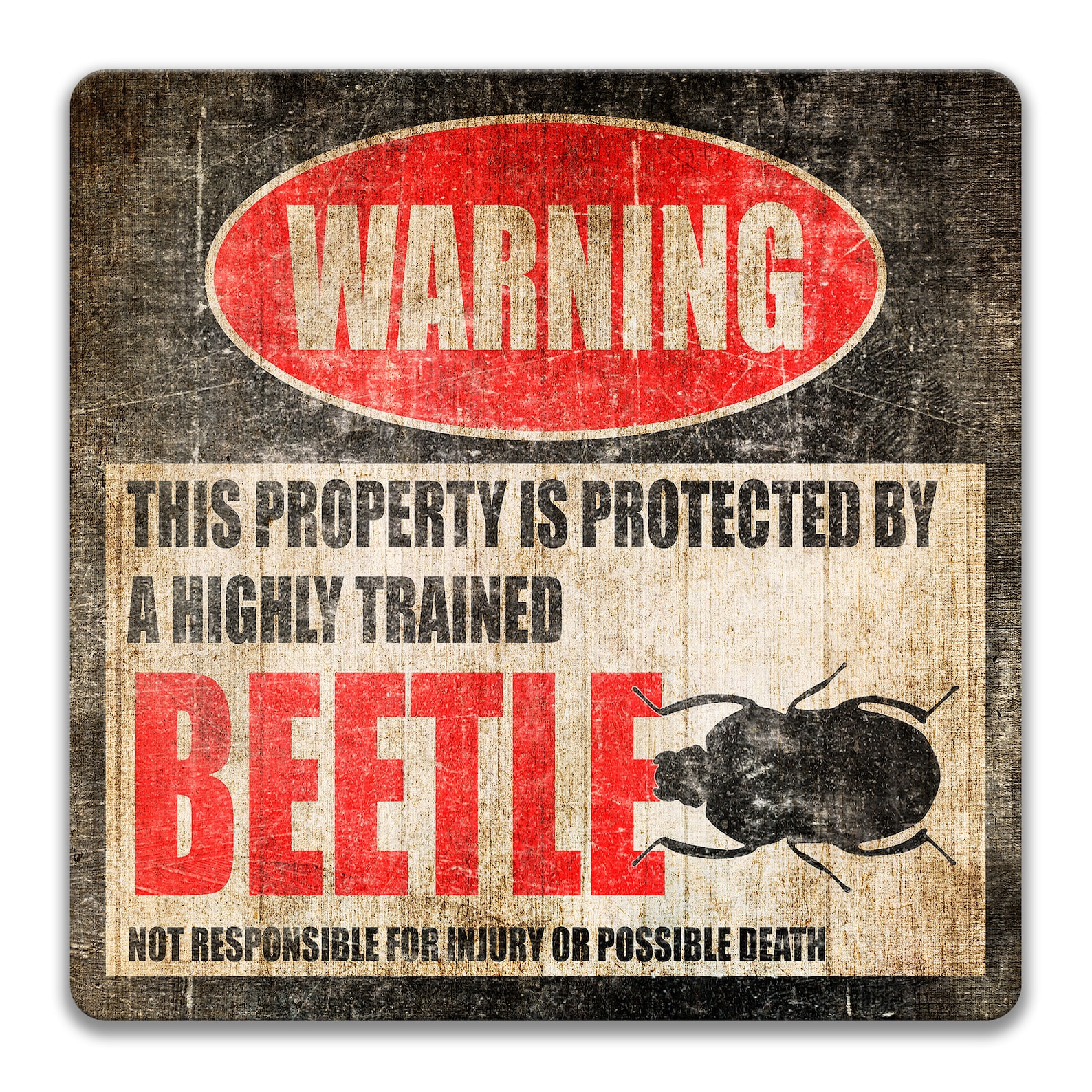 Funny Beetle Warning Sign, Beetle Decor, Beetle Sign, Bug Sign, Insect ...