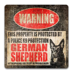 German Shepherd Dog Sign Police K9 Dog No Trespassing Sign Metal Sign ...