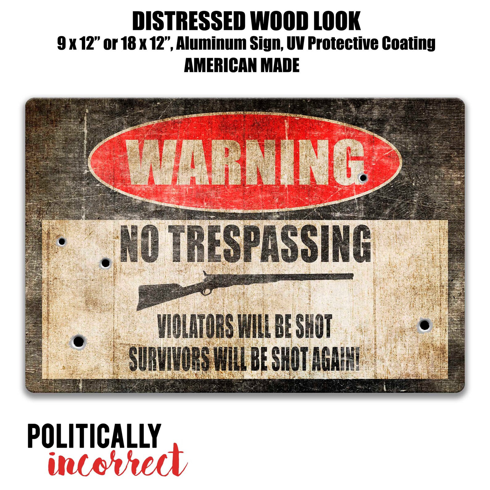 No Trespassing Sign Gun Sign 2nd Amendment Gift Gun Sign Metal Sign No ...