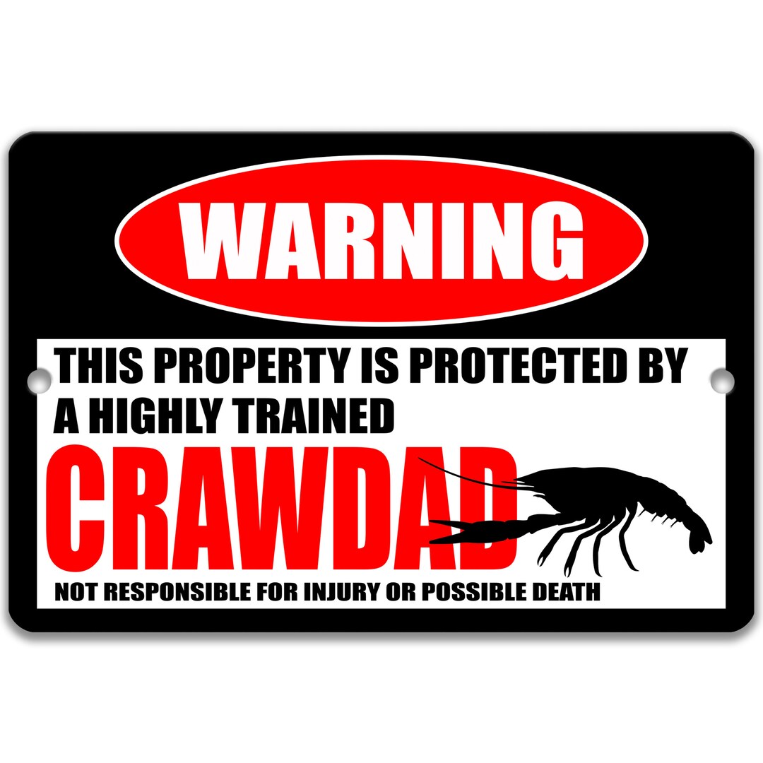 Funny Crawdad Warning Sign, Crawdad Decor, Crawdad Sign, Crawfish ...