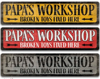 Papa's Workshop Street Sign Garage Sign Personalized Metal - Etsy