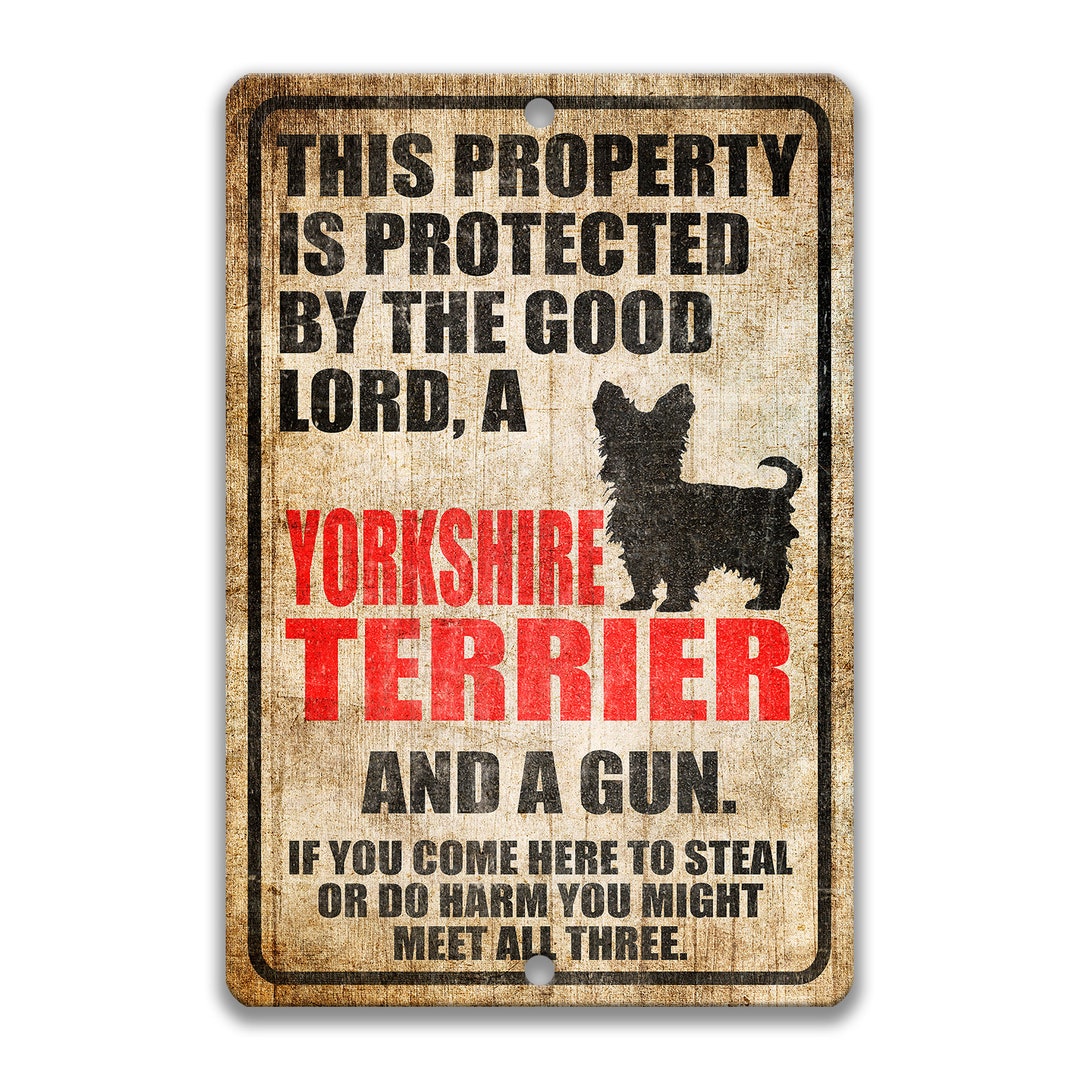 Yorkshire Terrier Sign Dog Warning Sign Dog Sign Yorkshire Terrier Dog ...