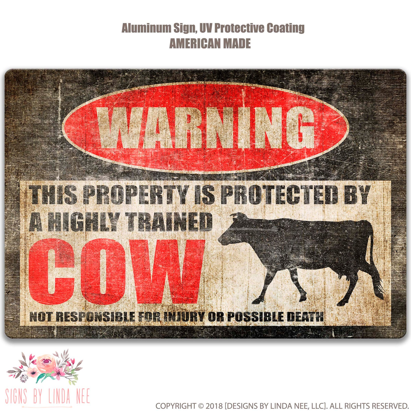 Cow Sign Farm Sign Funny Cow Decor Cow Warning Sign Funny | Etsy