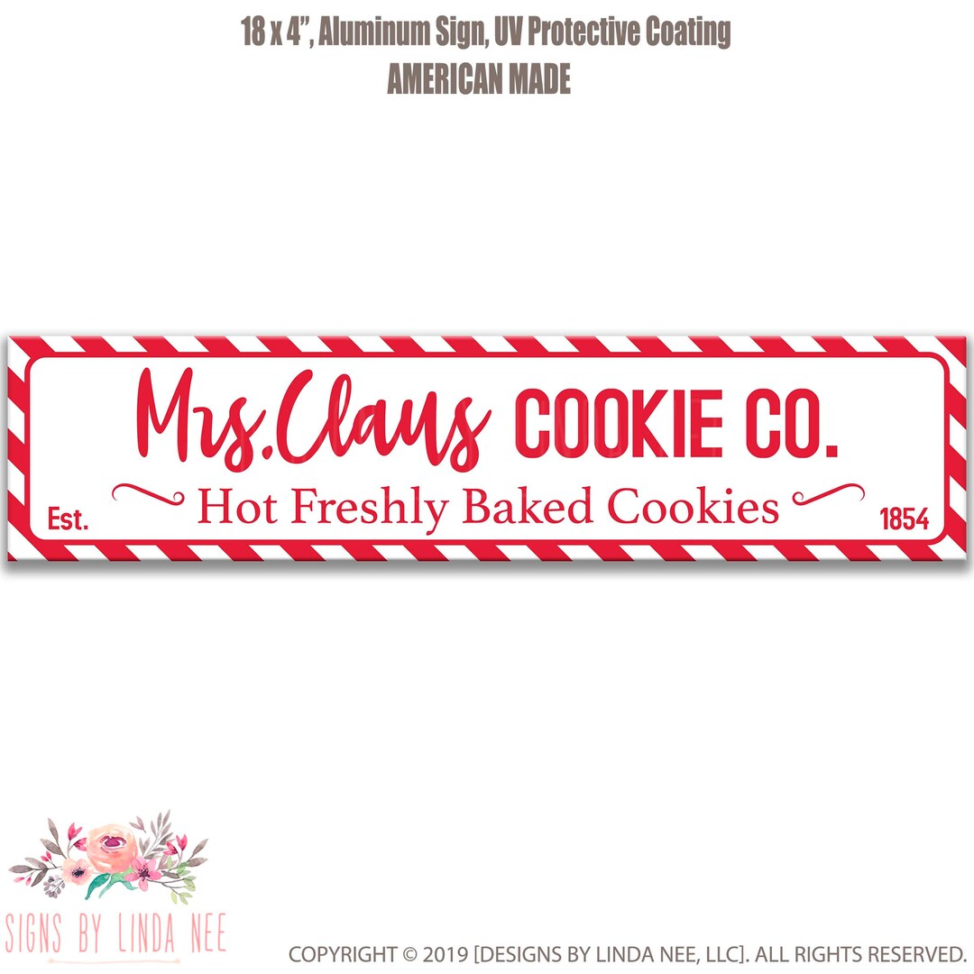 Fresh Baked Cookies Sign Kitchen Christmas Decor Baking Street Sign ...