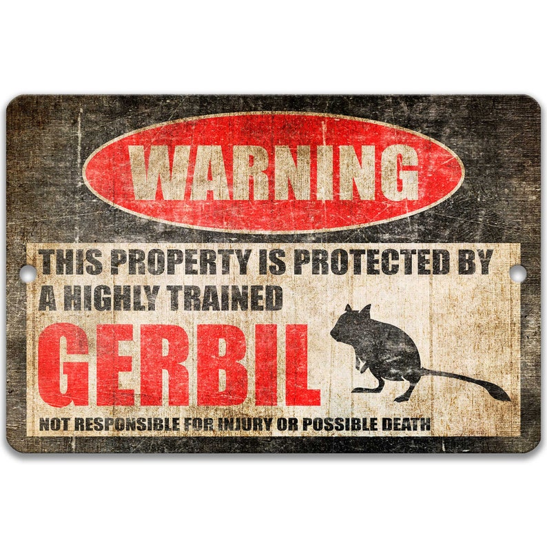 Funny Gerbil Sign, Highly Trained Gerbil Metal Warning Sign - Etsy
