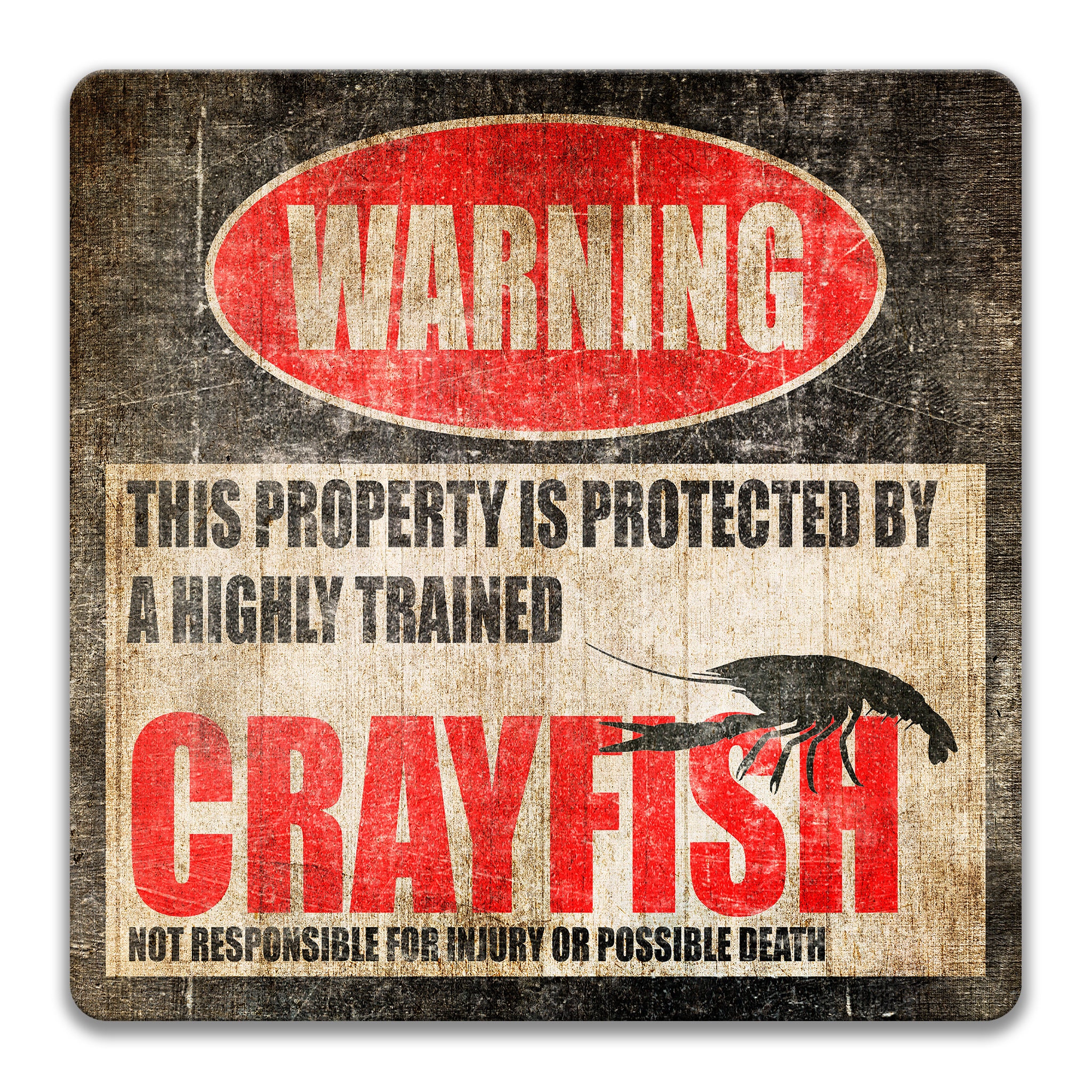 Funny Crayfish Warning Sign, Crayfish Decor, Crayfish Sign, Crawdad ...