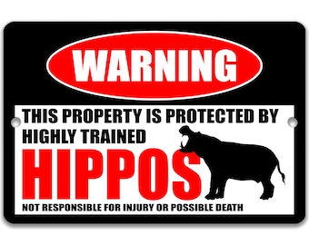 HIPPOPOTAMUS LOVER Street Sign Africa Animal Hippo Huge Savanna ...