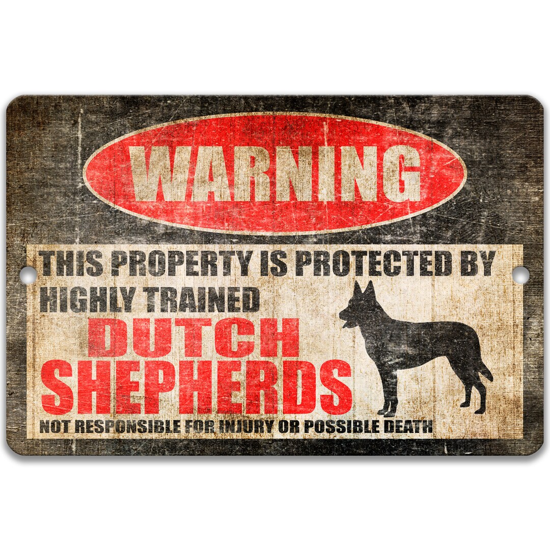 K9 Security Dog Dutch Shepherds Sign, No Trespassing, Dog Warning Sign ...