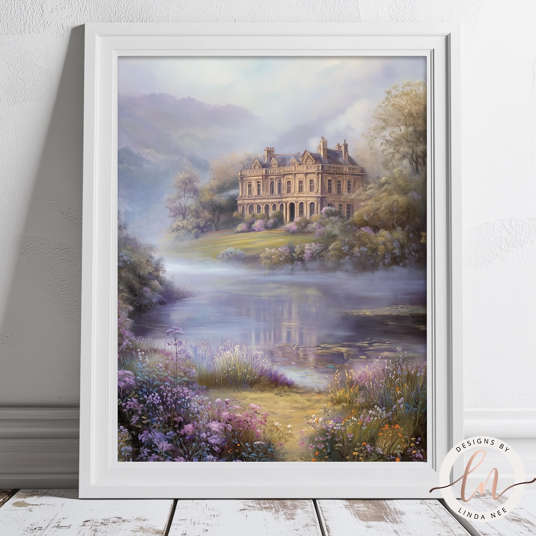 Pride and Prejudice Pemberley Estate Painting, Jane Austen Inspired ...