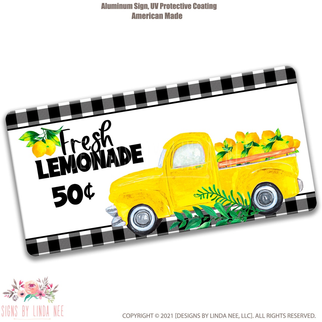 Fresh Lemonade Metal Wreath Sign, Lemons Sign, Lemonade Decor, Lemon ...