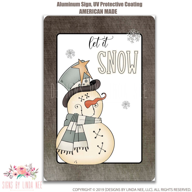 Snowman Sign Snowman Decor Snowman Wreath Signs Let It Snow - Etsy