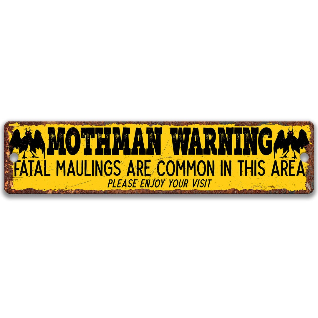 Mothman Sign, Point Pleasant WV Cryptid Metal Sign, Funny Gifts for ...