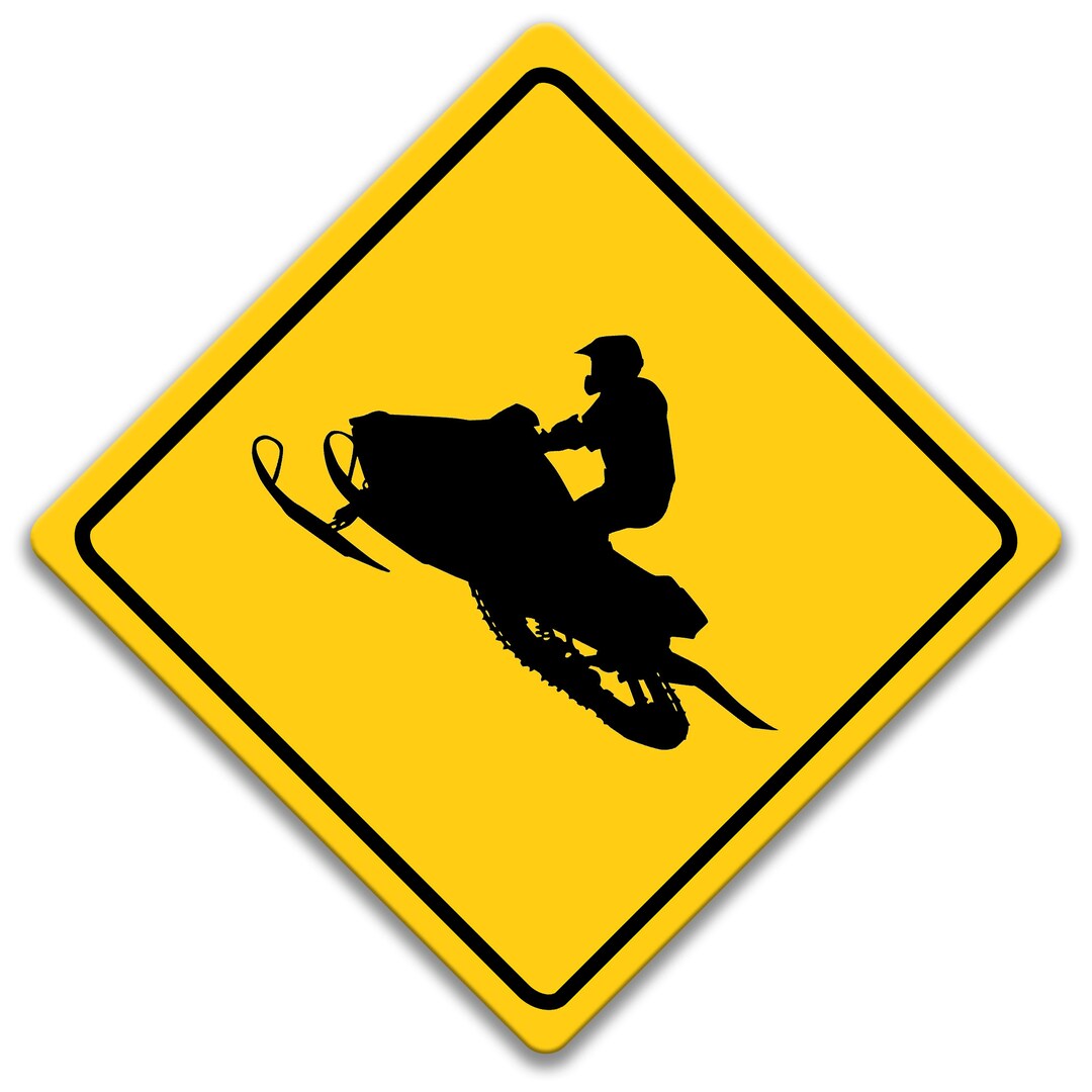 Snowmobile Sign, Snowmobile Crossing Sign, Snowmobile Decor, Snowmobile ...