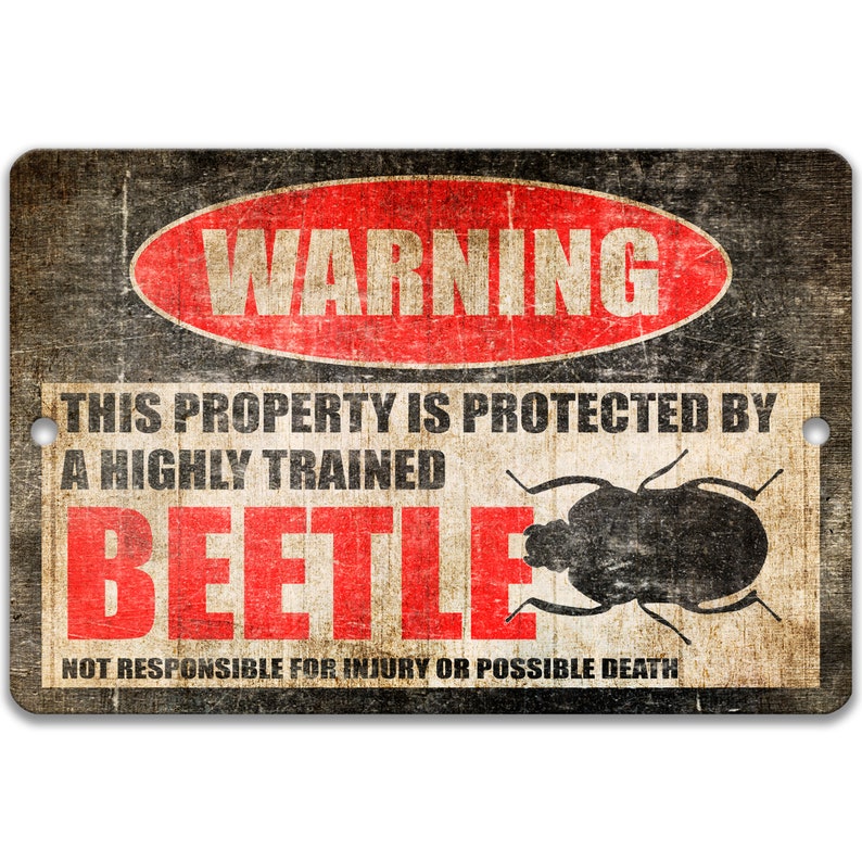 Funny Beetle Warning Sign, Beetle Decor, Beetle Sign, Bug Sign, Insect ...