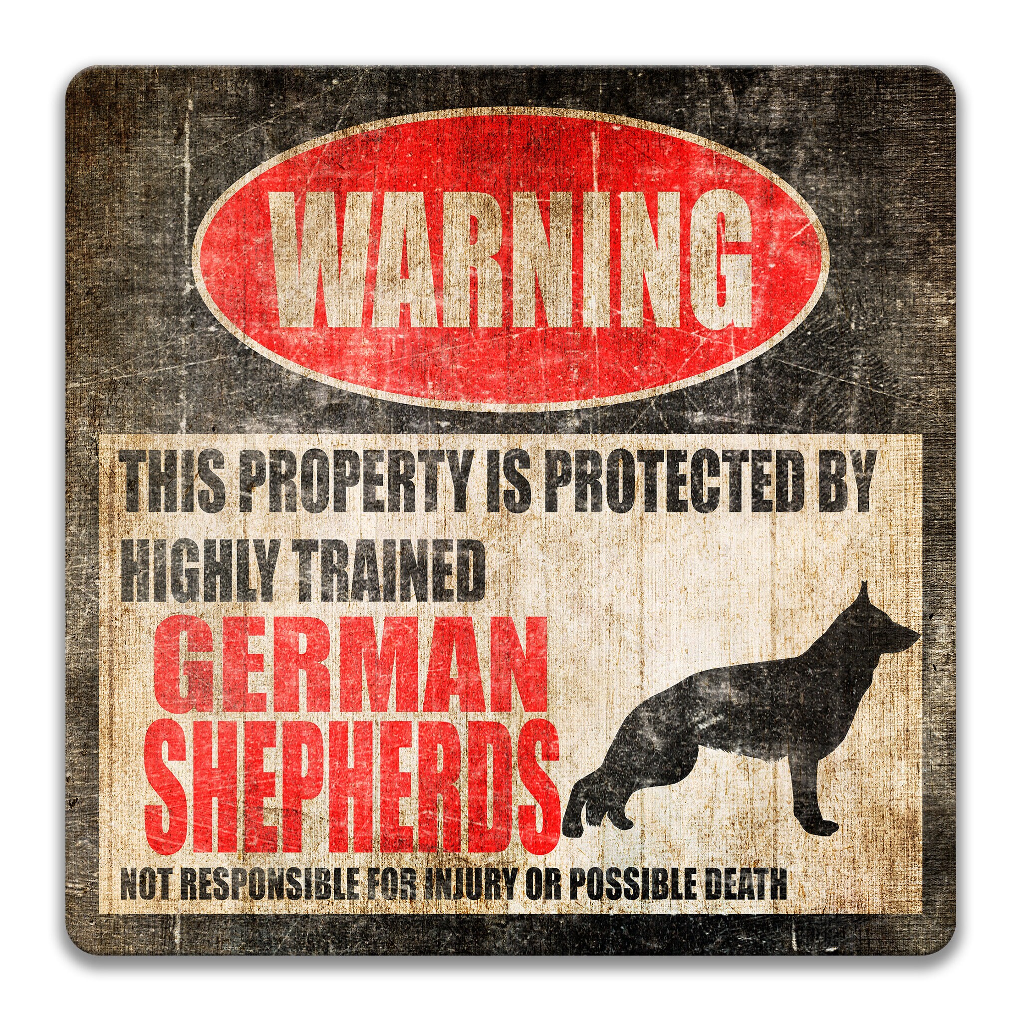 German Shepherds Dog Sign No Trespassing Sign Funny Metal Sign | Etsy