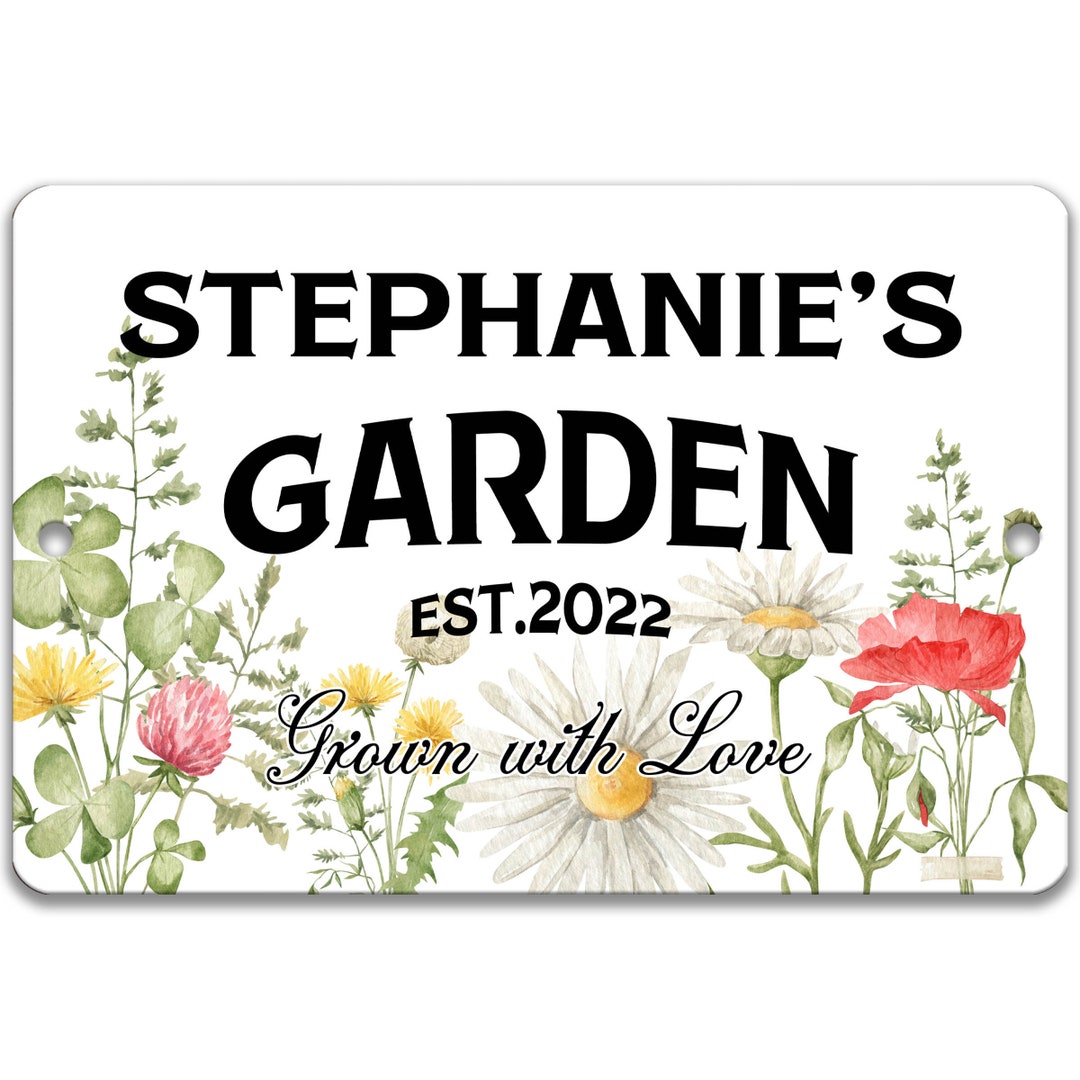 Personalized Flower Garden Sign, Plant Sign, Butterfly Garden Grown ...