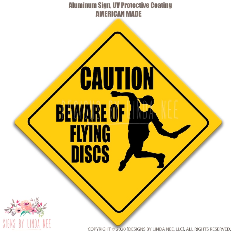 Disc Golf Sign Caution Beware of Flying Disks Disc Golf - Etsy