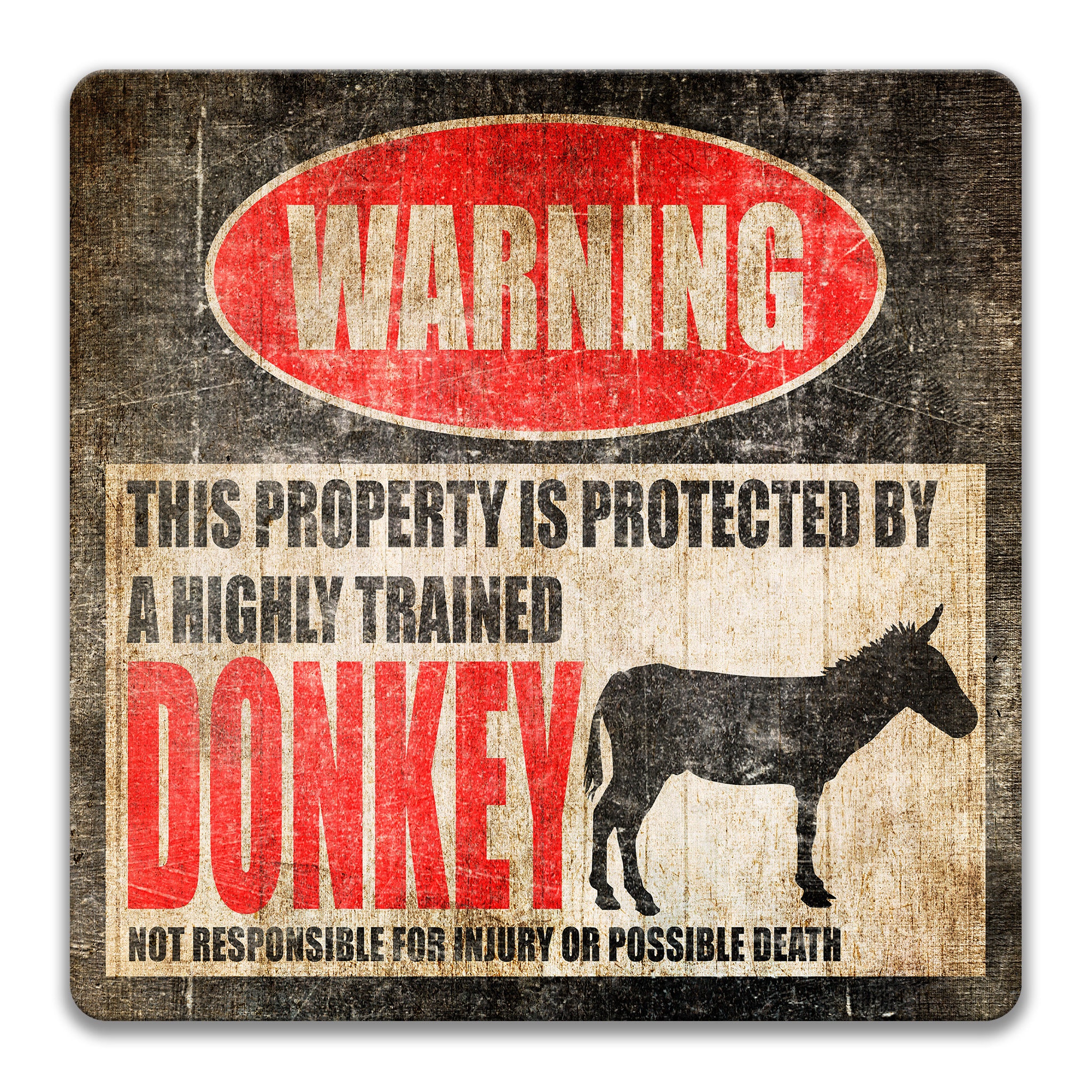Donkey Sign Donkey Warning Sign Barn Sign Mule Sign Funny | Etsy