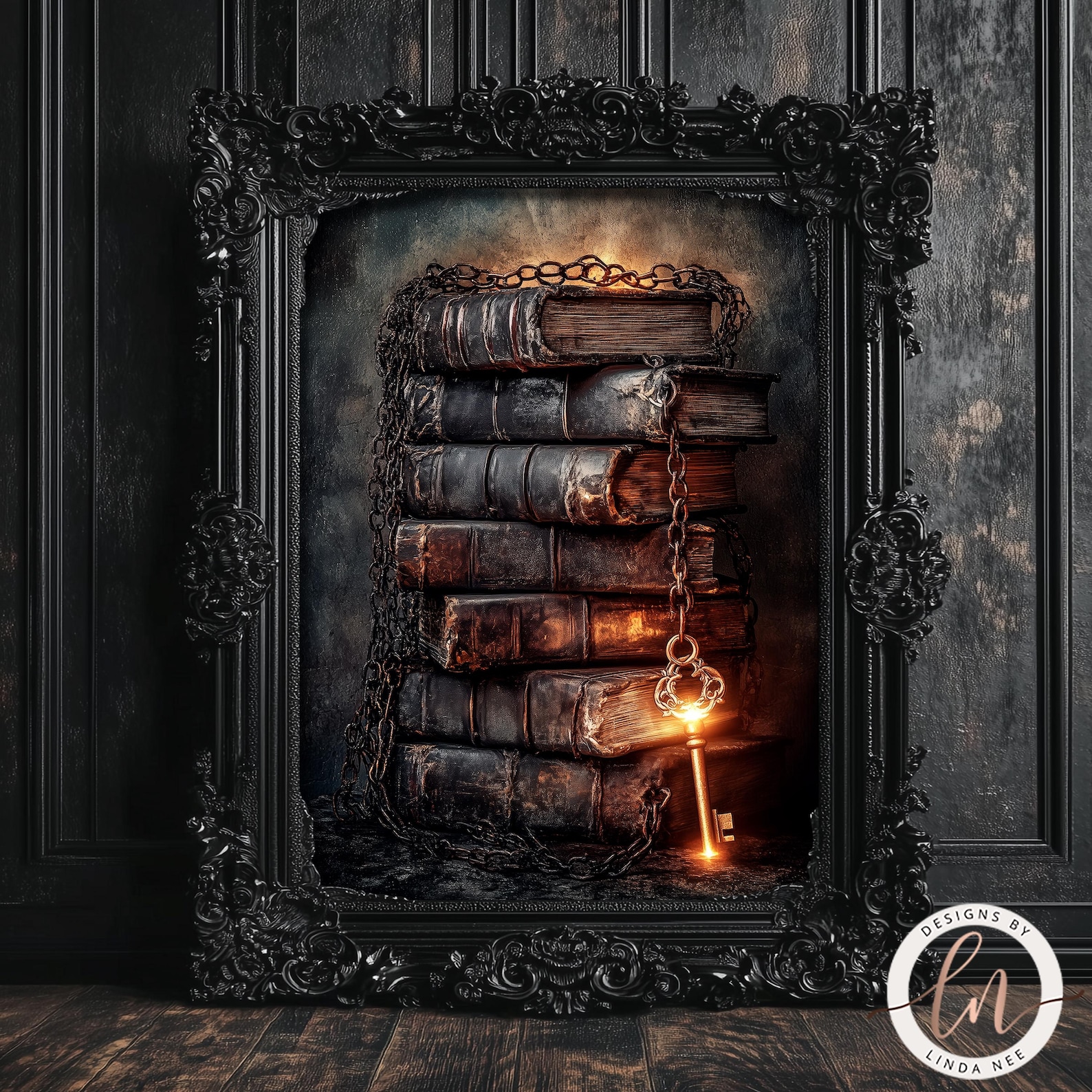 Forbidden Knowledge Painting, Dark Academia Banned Books Wall Art Print ...