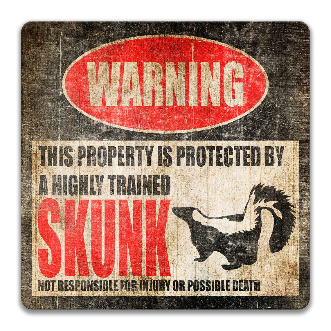 Funny Skunk Sign Novelty Sign Skunk Warning Sign Funny Yard - Etsy