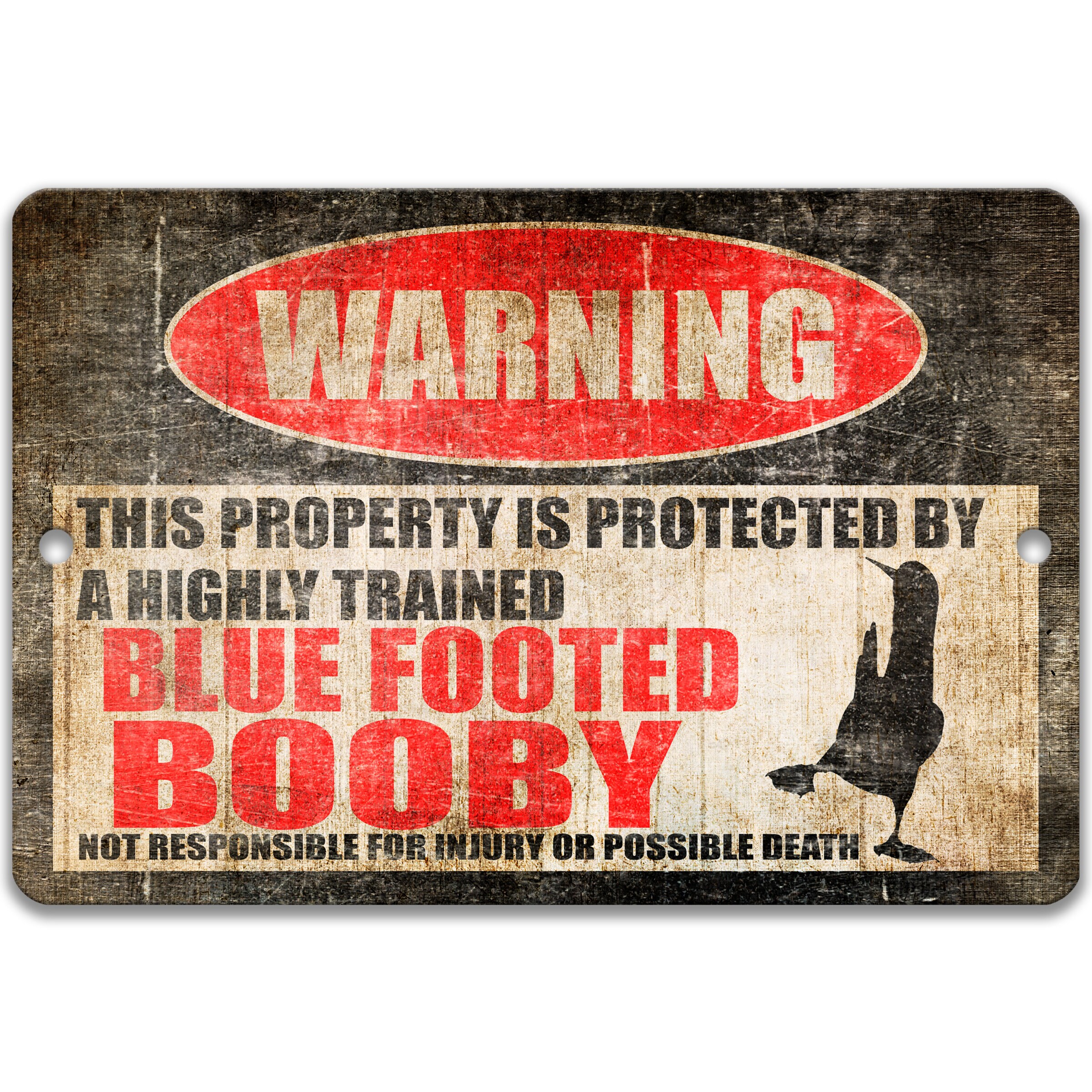 Blue Footed Booby Warning Sign, Funny Seabird Decor, Bird Watcher Gifts ...