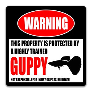 Guppy Fish Sign Funny Fish Sign Aquarium Sign Aquarium Fresh Water Tank ...