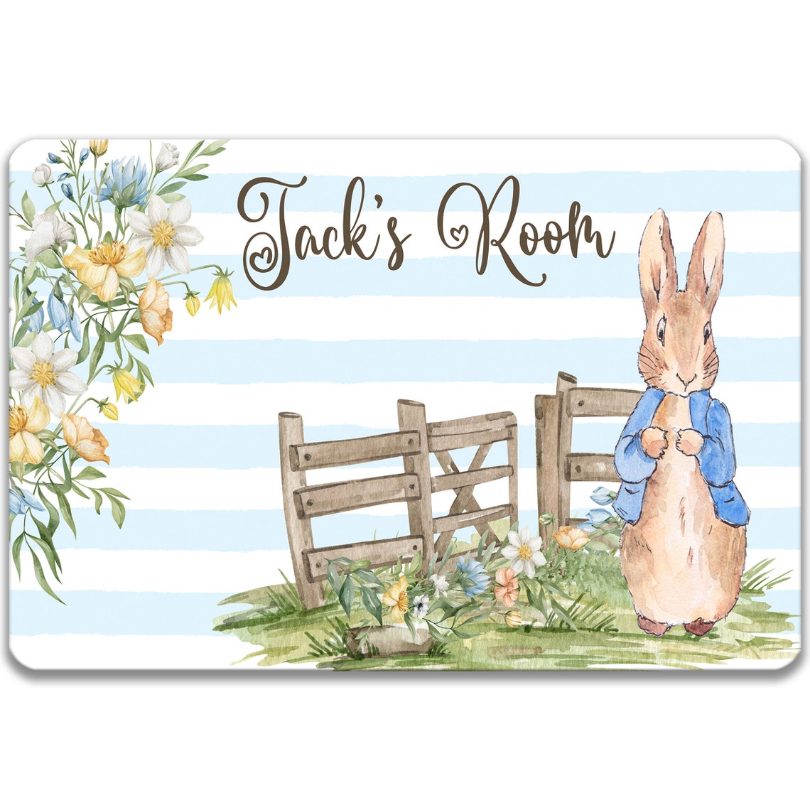 Peter Rabbit Sign, Personalized Door Sign for Kids, Nursery Name Sign ...