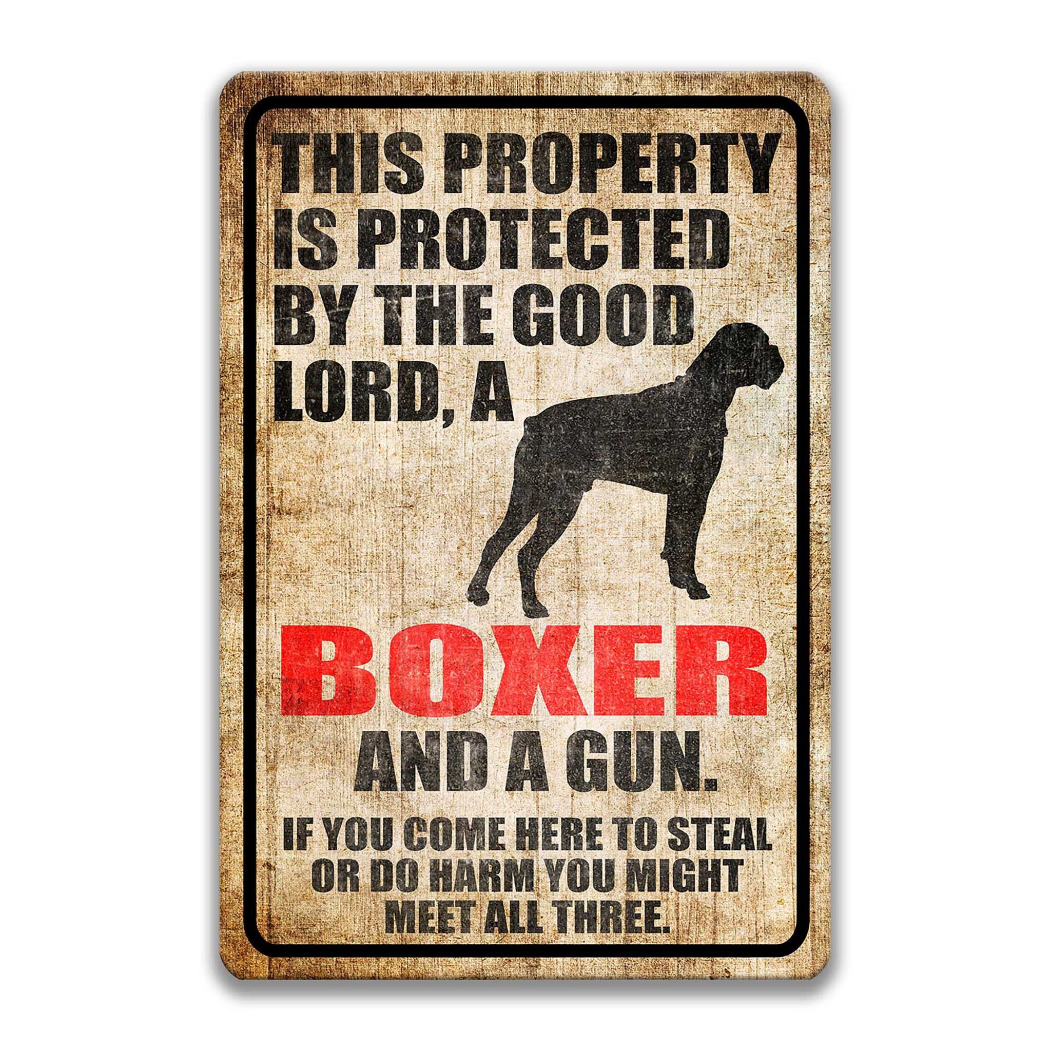 Boxer Dog Sign Dog Warning Sign Dog Sign Warning Sign Boxer | Etsy
