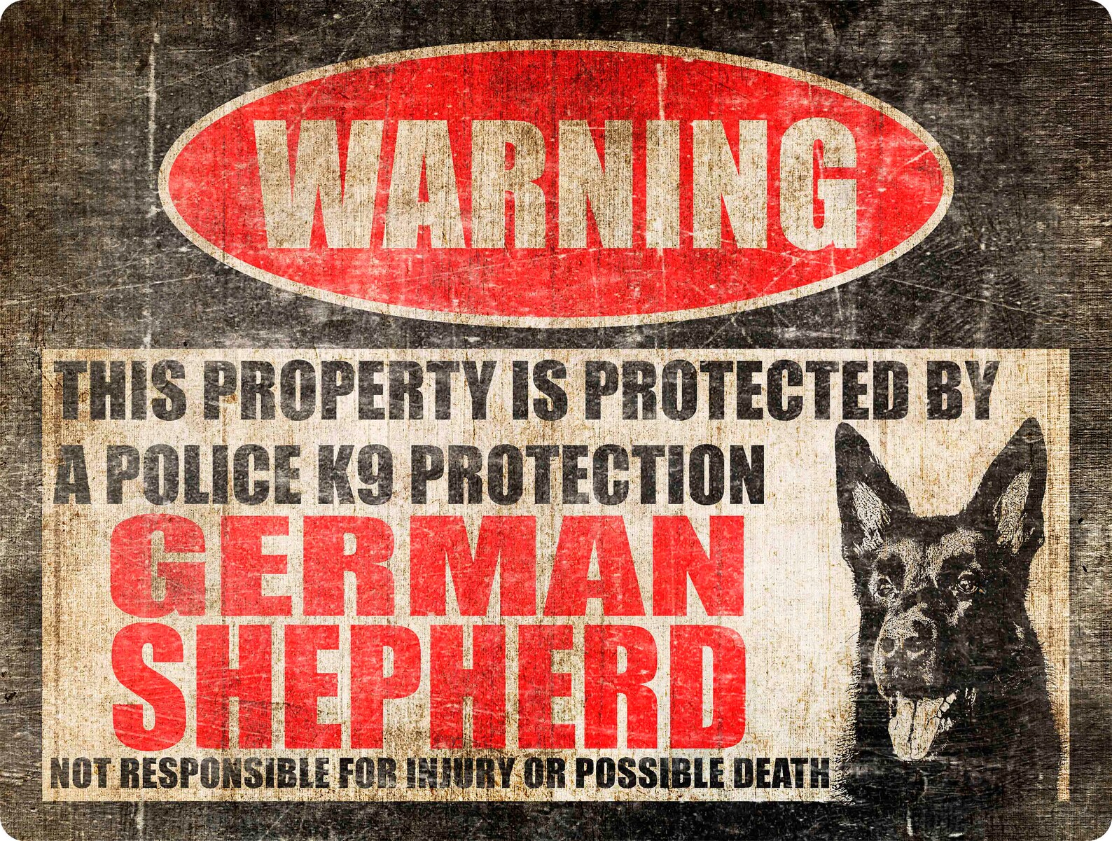 German Shepherd Dog Sign Police K9 Dog No Trespassing Sign | Etsy