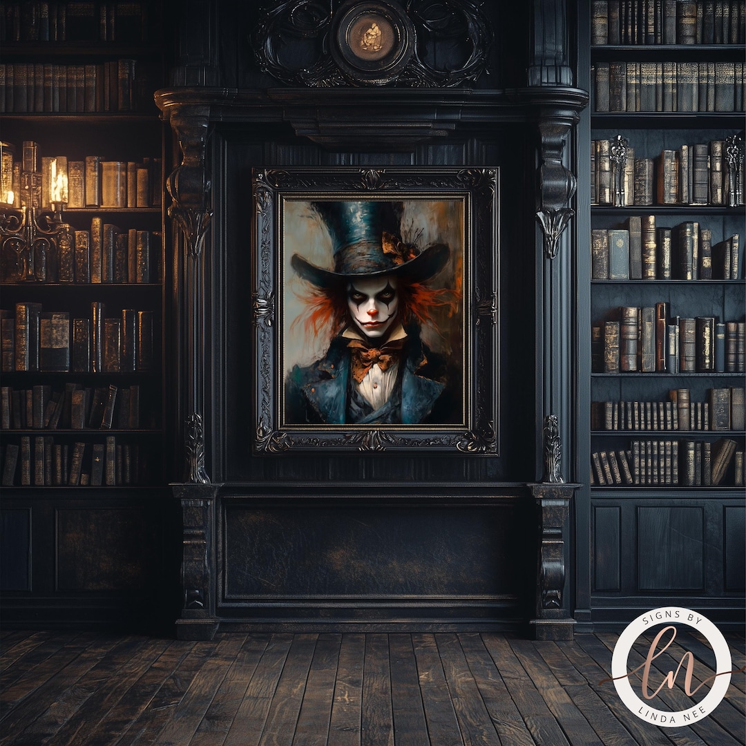 Alice in Wonderland Print, Mad Hatter Portrait, Literary Gifts, Gothic ...